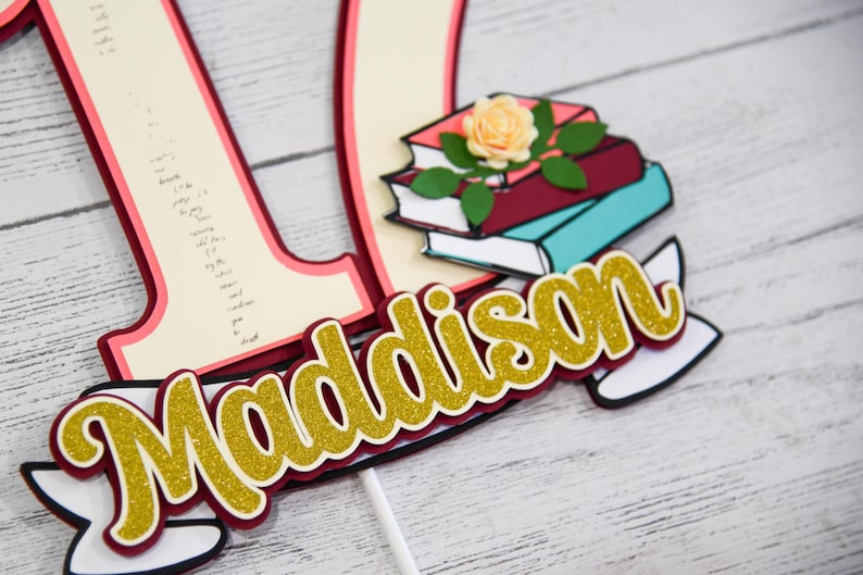 Book Reading Theme Cake Topper - Book Club | Literary | Novel | Bookish ...