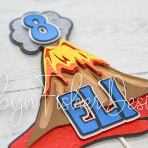 Volcano Cake Topper Customized With Age and Name Floor is Lava, Blast ...