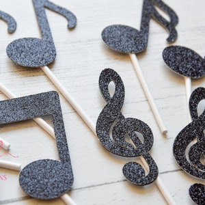 Music Notes Cupcake Toppers! Set of 12! Music Theme - Treble Clef ...