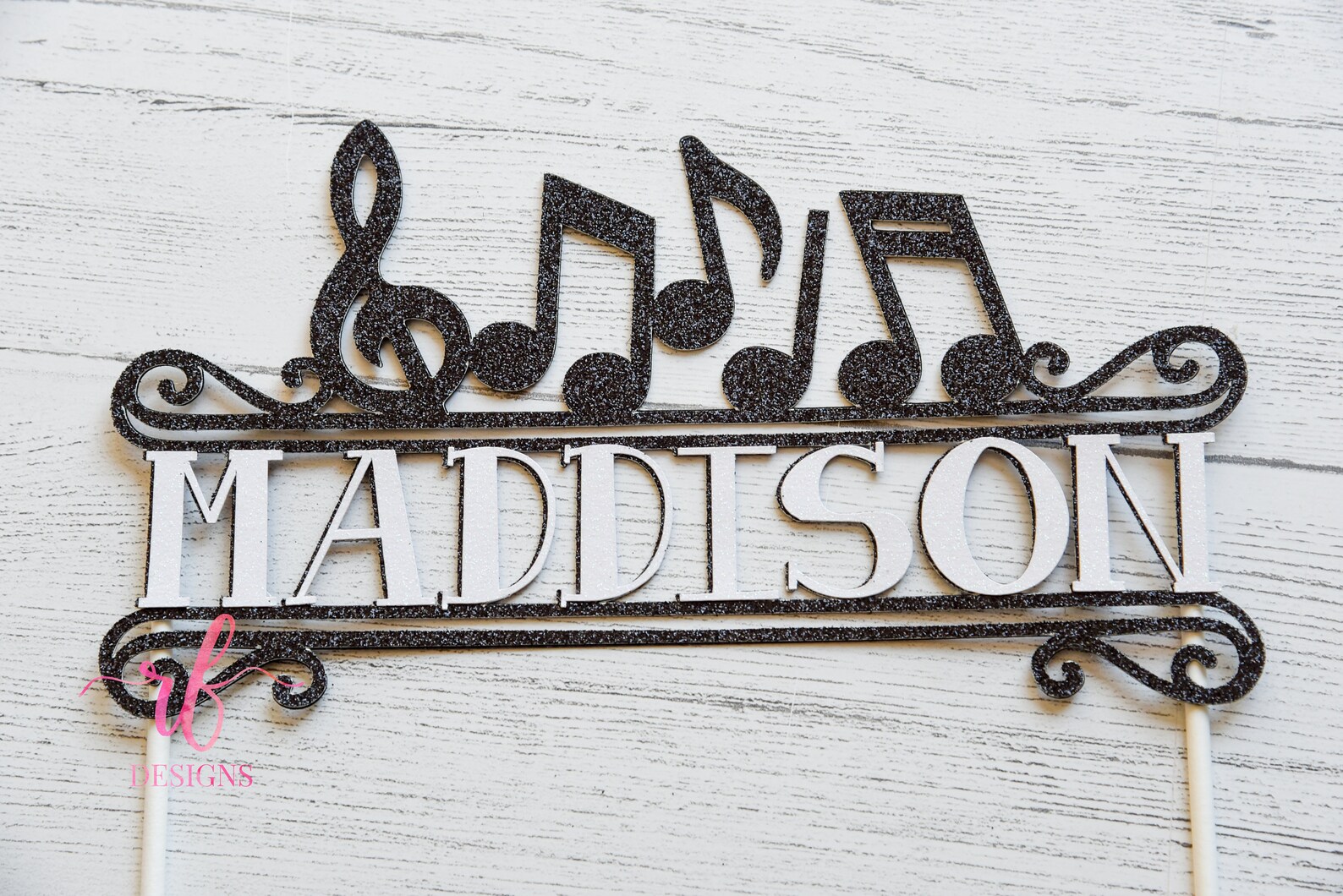 Music Theme 3pc Cake Topper/ Centerpiece Customized With Name - Etsy