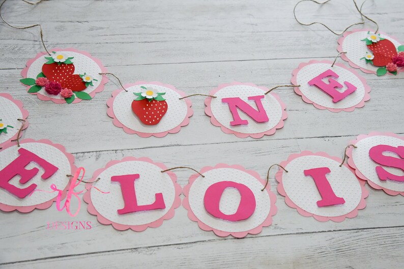 Berry Sweet Strawberry Theme Birthday Banner Customized for | Etsy