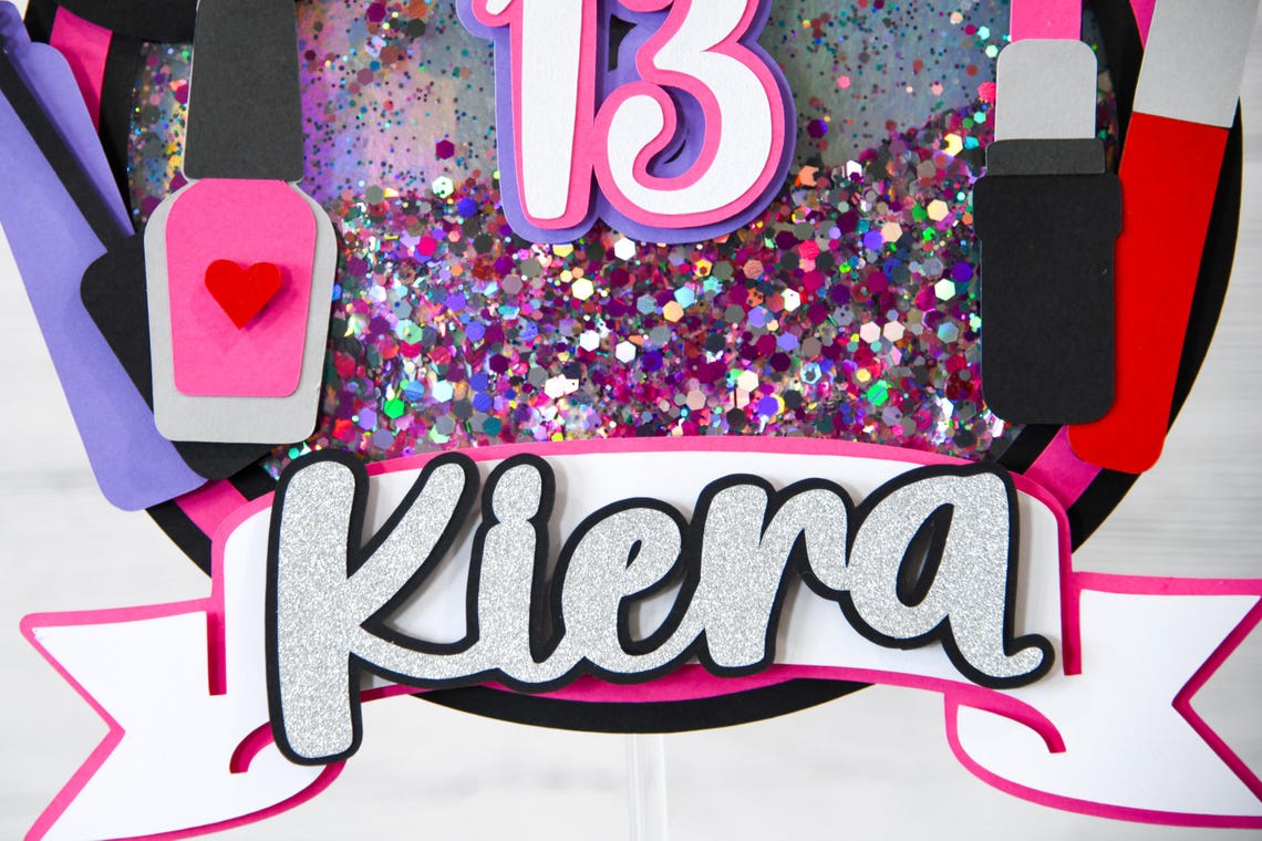 Makeup Glitter Glam Shaker Cake Topper - Etsy
