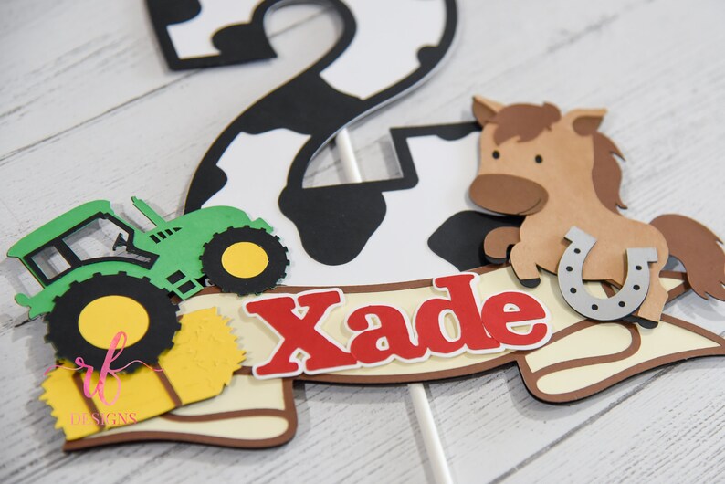 Barnyard Cake Topper Customized With Name and Age Choice of - Etsy