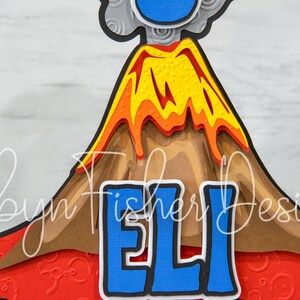 Volcano Cake Topper Customized With Age and Name Floor is Lava, Blast ...