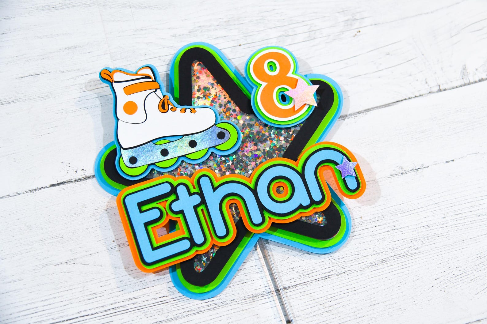 Rollerblade Shaker Cake Topper - Etsy