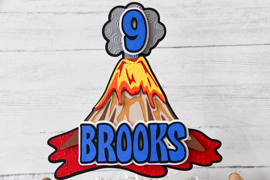 Volcano Birthday Cake Topper - Etsy