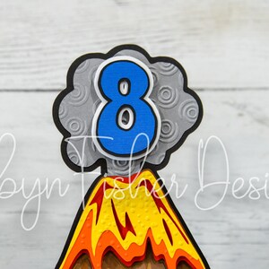 Volcano Cake Topper Customized With Age and Name Floor is Lava, Blast ...