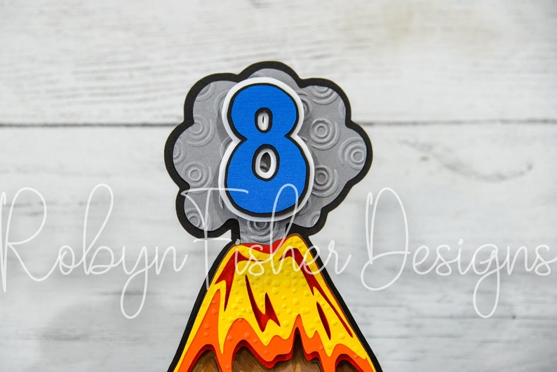 Volcano Cake Topper Customized With Age and Name Floor is | Etsy