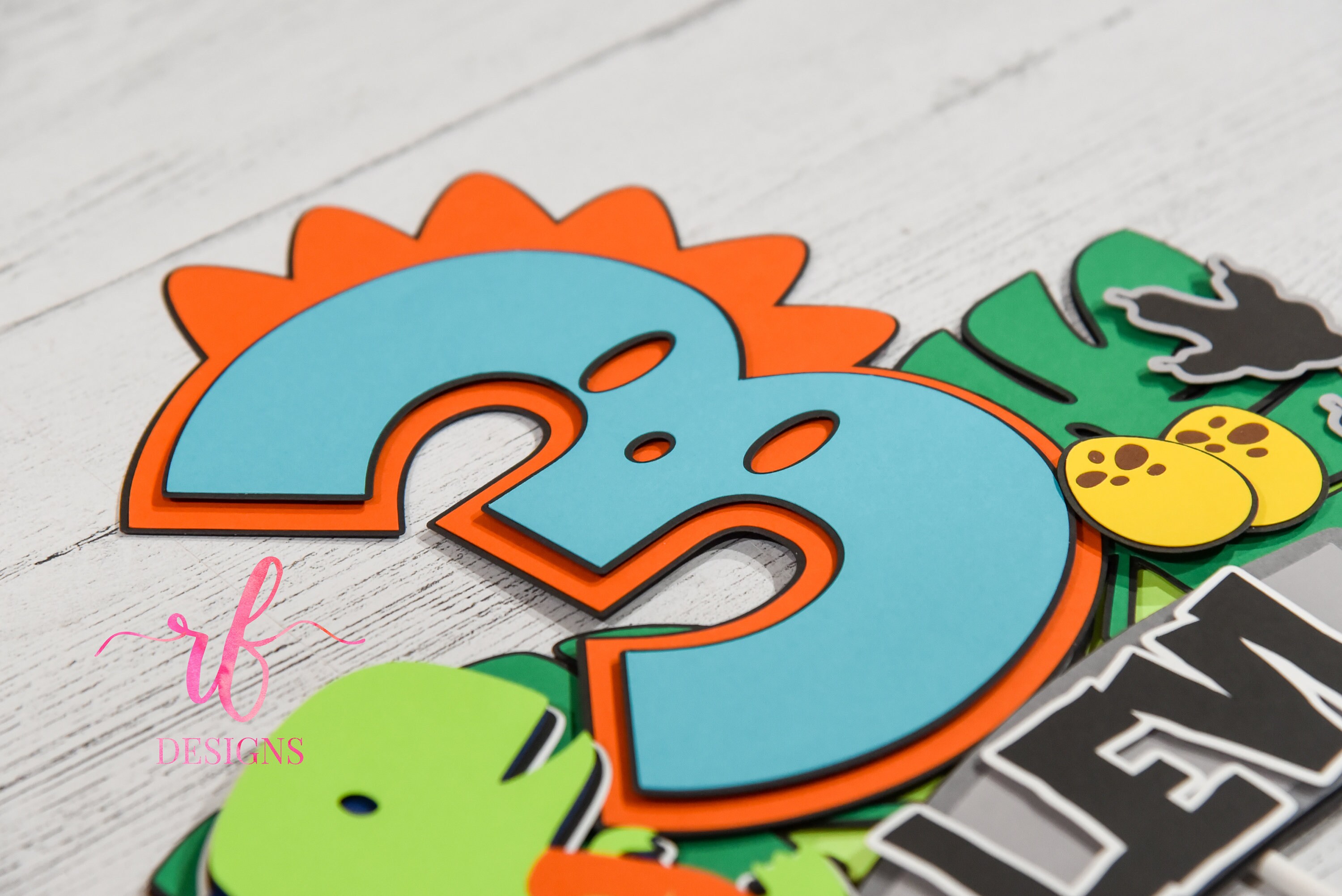 Dinosaur Cake Topper Customized with DINO-Age and Name | Etsy