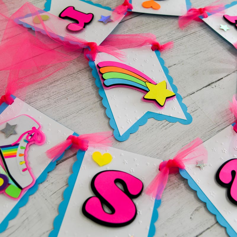Neon Birthday Banner - Etsy