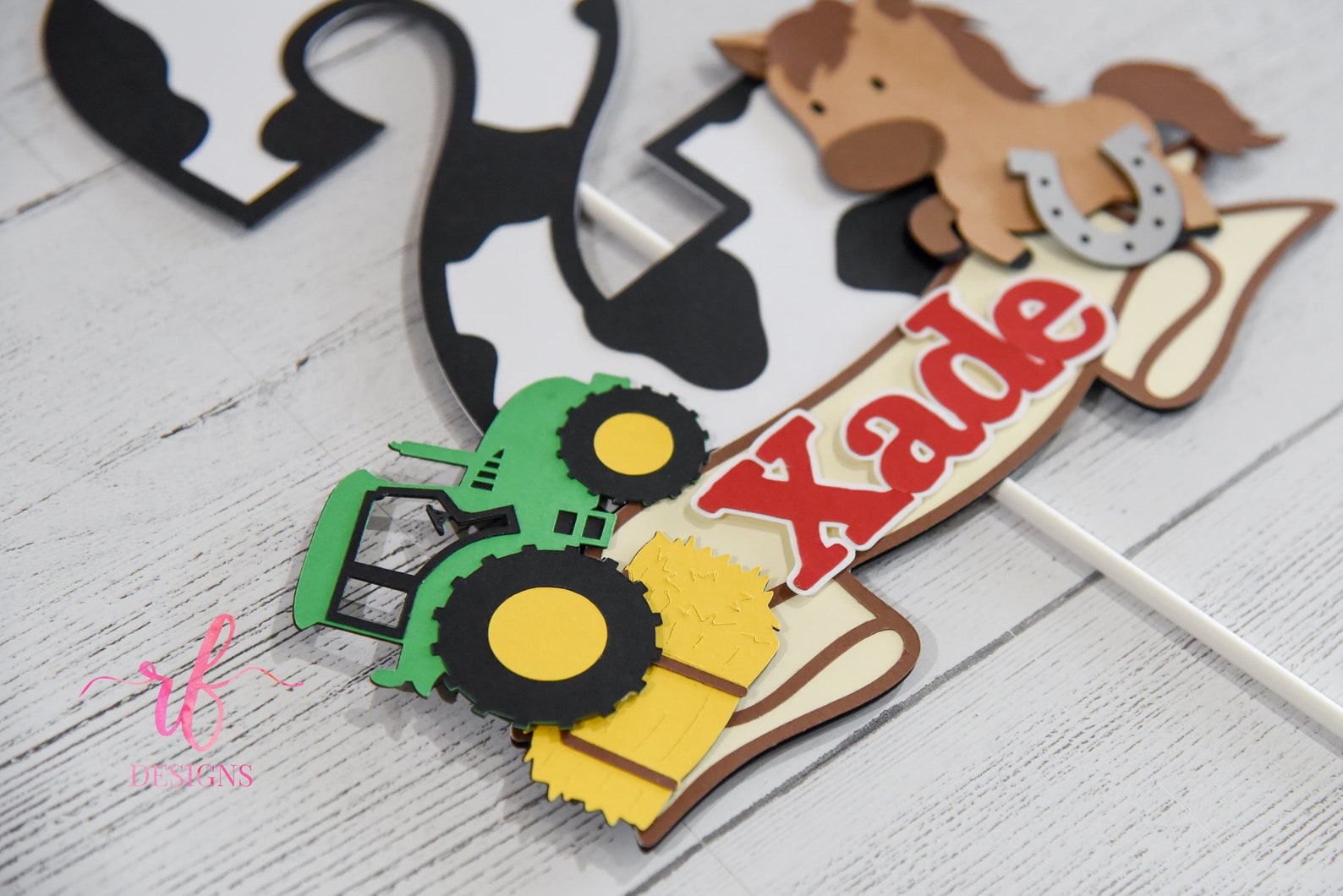 Barnyard Cake Topper Customized With Name and Age Choice of - Etsy