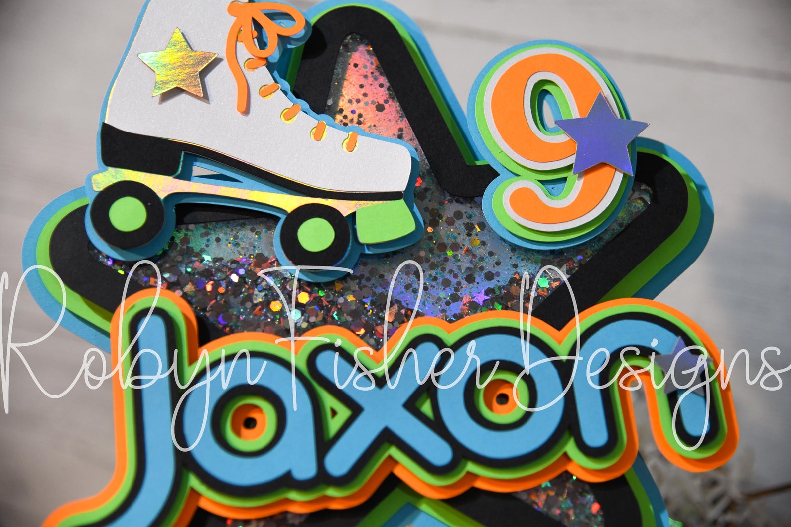 Roller Skating Theme Cake Topper shaker Topper Retro - Etsy