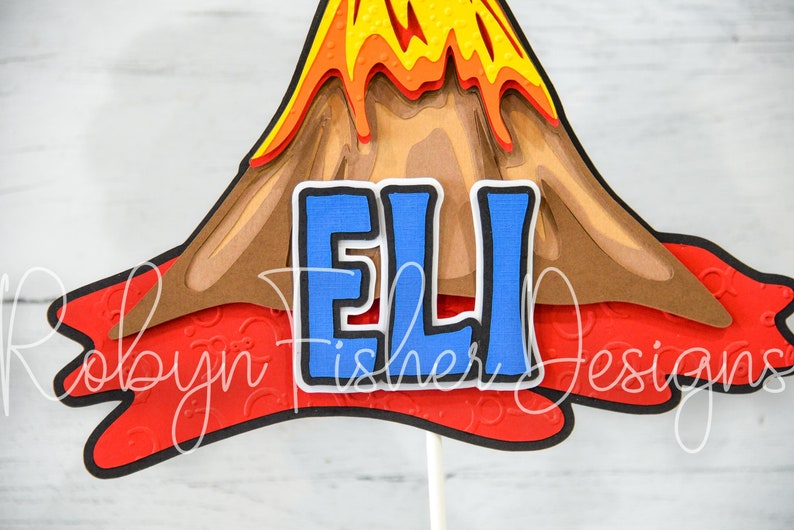 Volcano Cake Topper Customized With Age and Name Floor is | Etsy