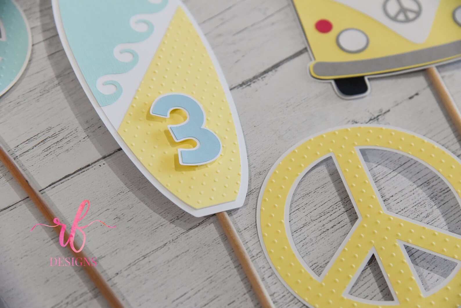 Peace Love and Surf 7pc Vintage Surf Theme Centerpiece | Etsy