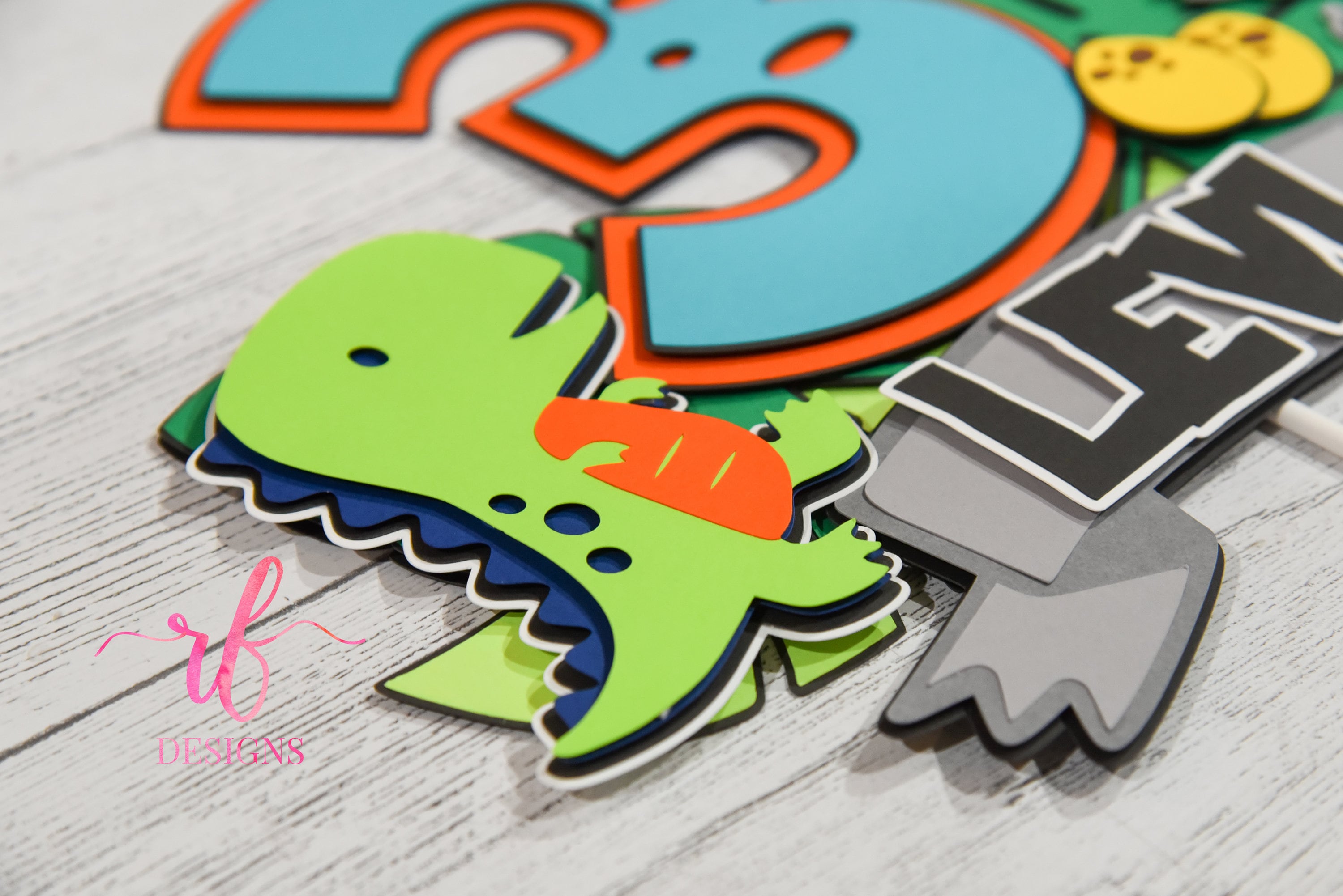 Dinosaur Cake Topper Customized with DINO-Age and Name | Etsy