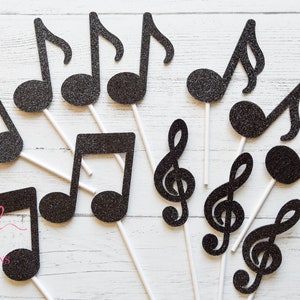 Music Notes Cupcake Toppers! Set of 12! Music Theme - Treble Clef ...