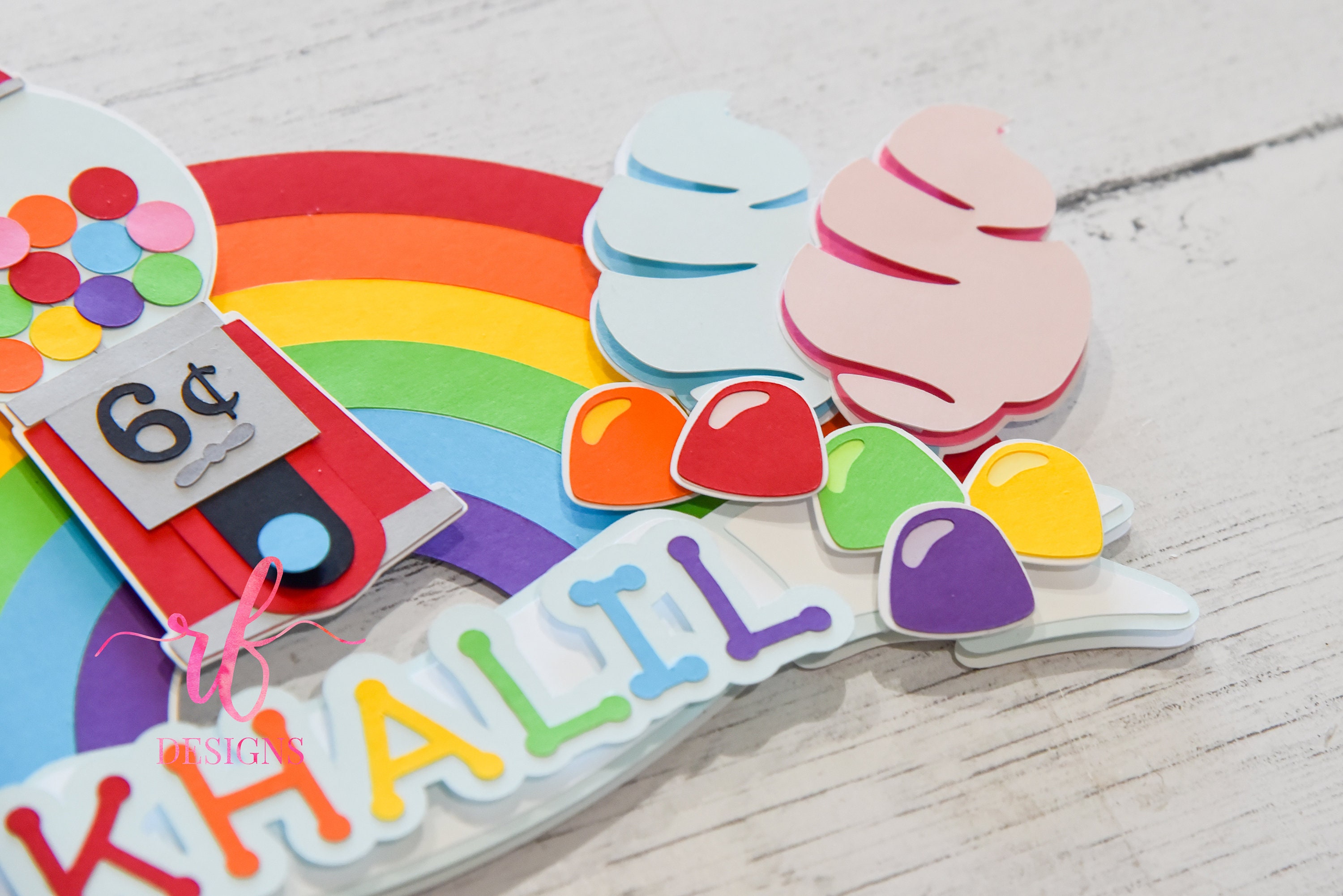 Candy Land Rainbow Cake Topper! Customized With Name and Age! Classic ...