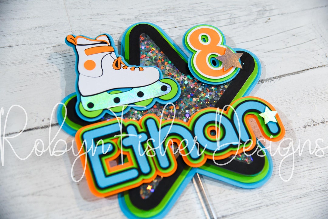 Rollerblade Skating Theme Cake Topper shaker Topper Retro - Etsy