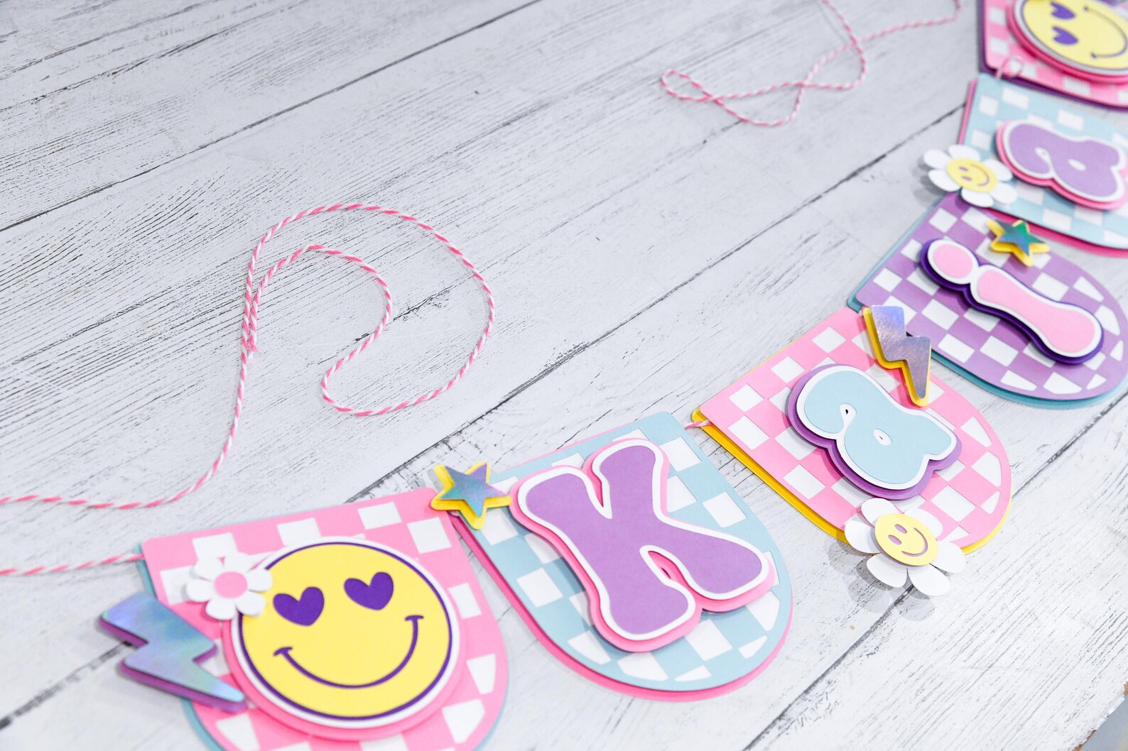 Custom Smiley Face Banner: Pastel Party Decor - Etsy