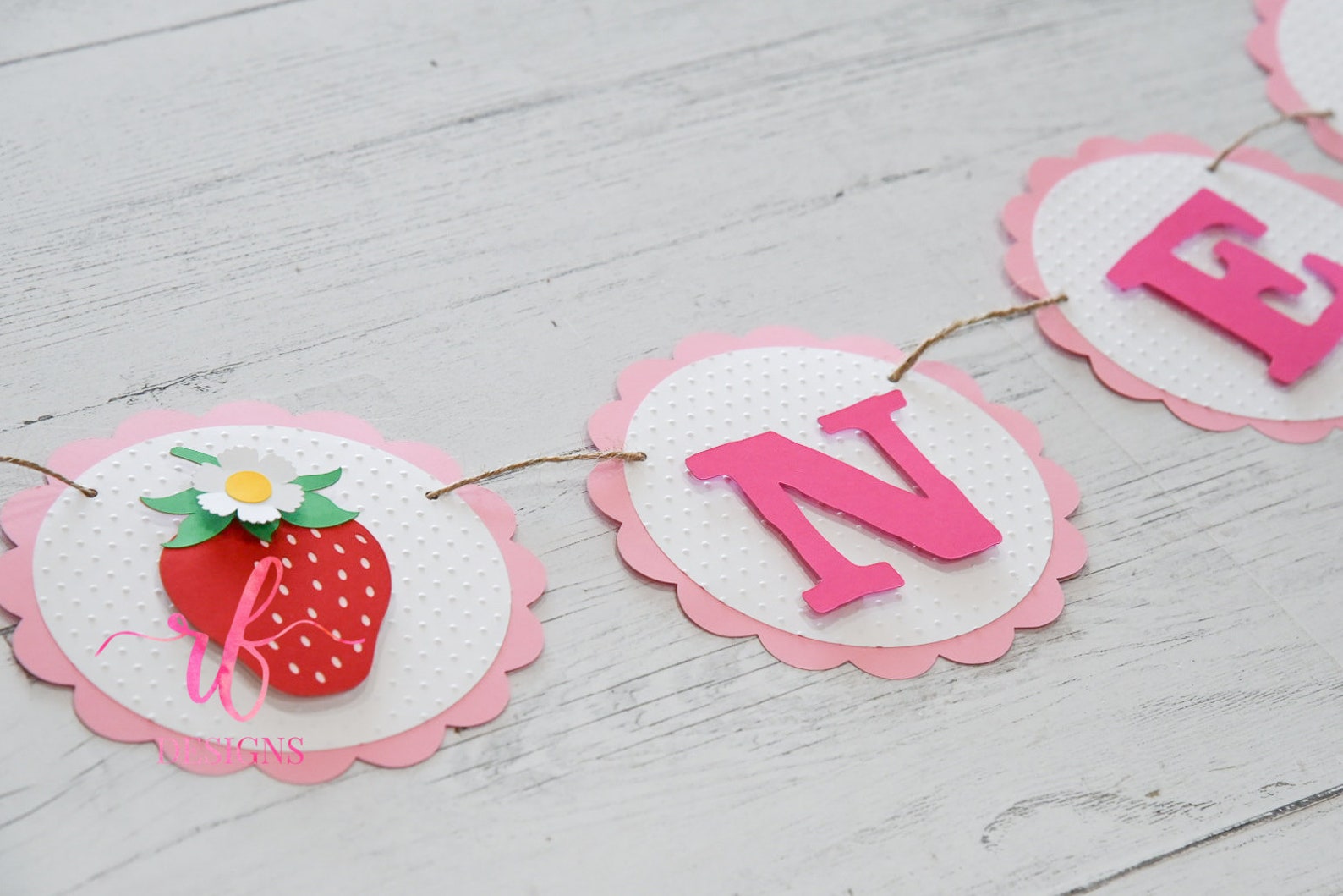 Berry Sweet Strawberry Theme Birthday Banner Customized for | Etsy
