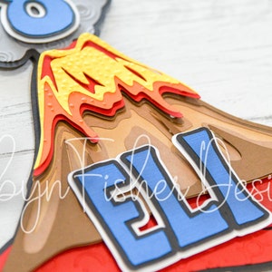 Volcano Cake Topper Customized With Age and Name Floor is Lava, Blast ...