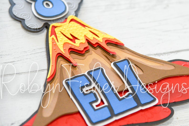 Volcano Cake Topper Customized With Age and Name Floor is | Etsy