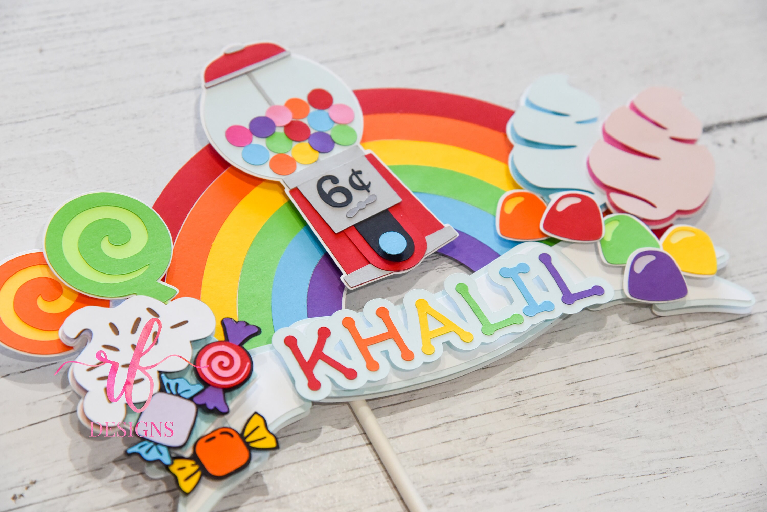 Candy Land Rainbow Cake Topper! Customized With Name and Age! Classic ...