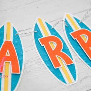 Surf Board Birthday Banner and **OPTIONAL** Happy Birthday Letter ...