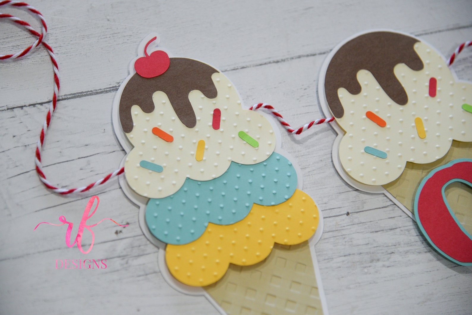 Ice Cream Birthday Banner Perfect for Ice Cream theme Party | Etsy