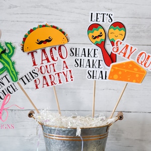 Taco' Bout Fun! 4pc Fiesta, Taco Themed Centerpiece! Taco Birthday ...