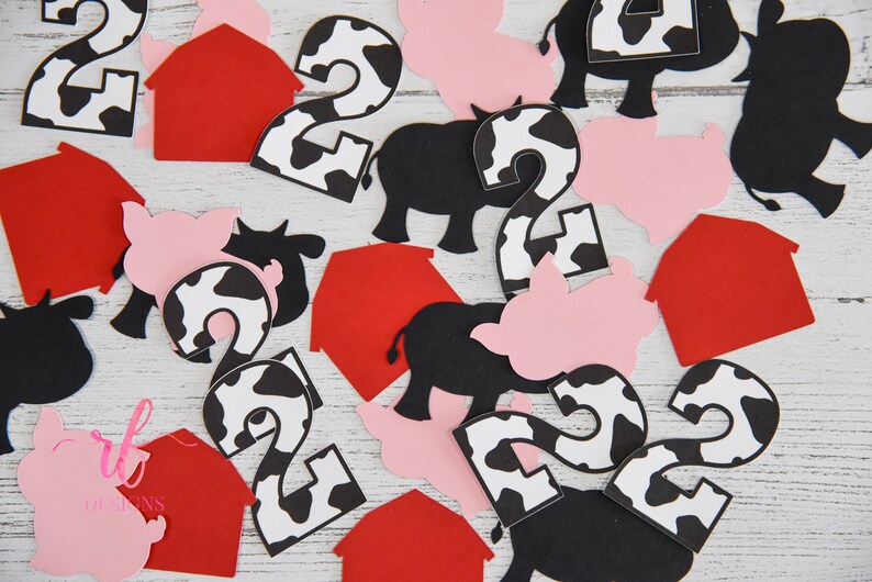 Barnyard Farm Birthday Confetti 100pc Including Cow Print - Etsy