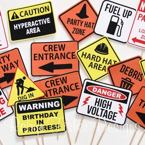 Construction Theme Birthday! Hard Hat Required... Party Zone! Set of 15 ...