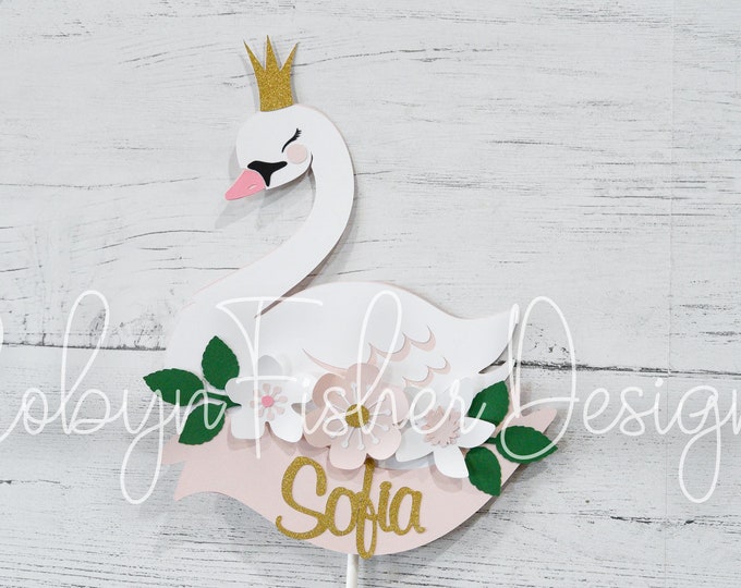 Swan Princess Cake Topper Beautifully Detailed and so Pretty for a Baby ...