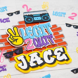 Confetti Two Legit 2 Quit Second Birthday 100pc, Customized With Name ...