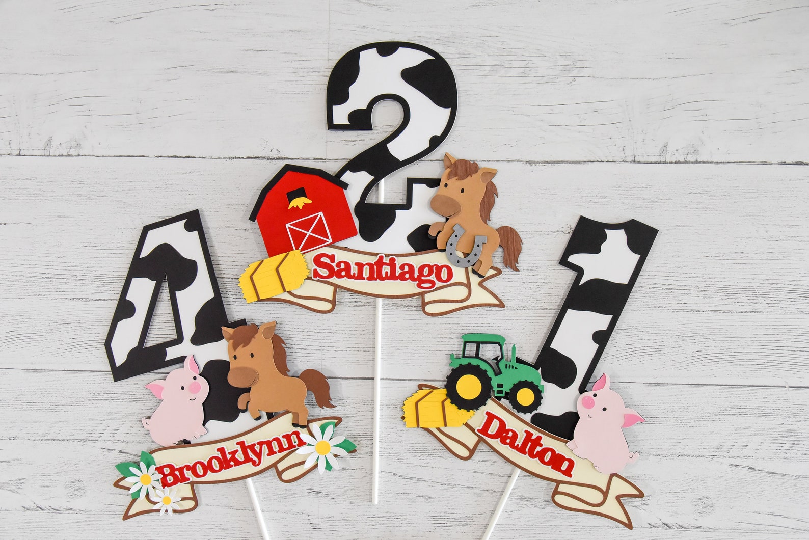 Barnyard Cake Topper Customized With Name and Age Choice of - Etsy