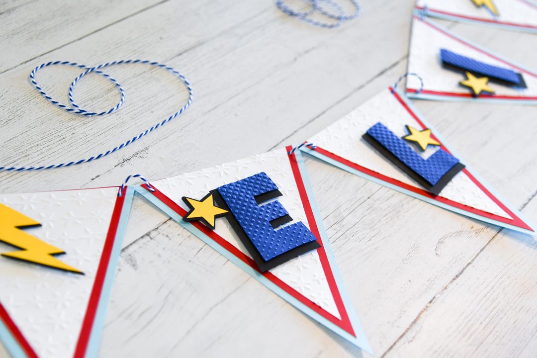 Superhero Birthday Banner - Etsy