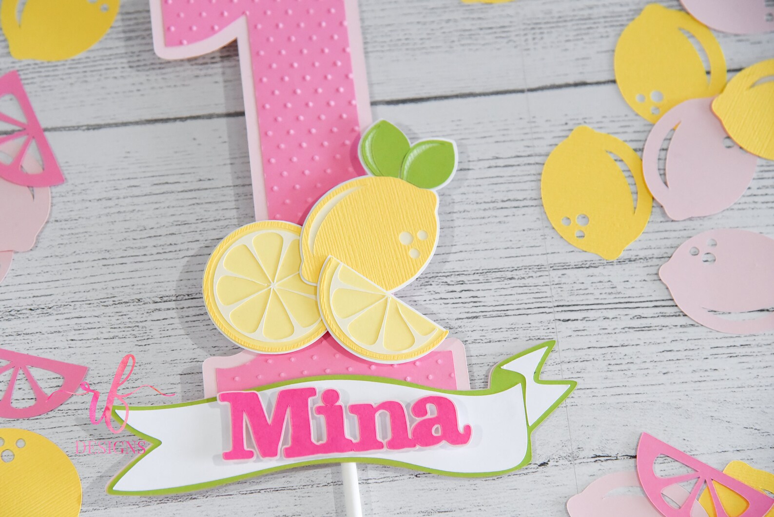 Lemon Theme Cake Topper Customized With Name and Age Citrus Birthday ...