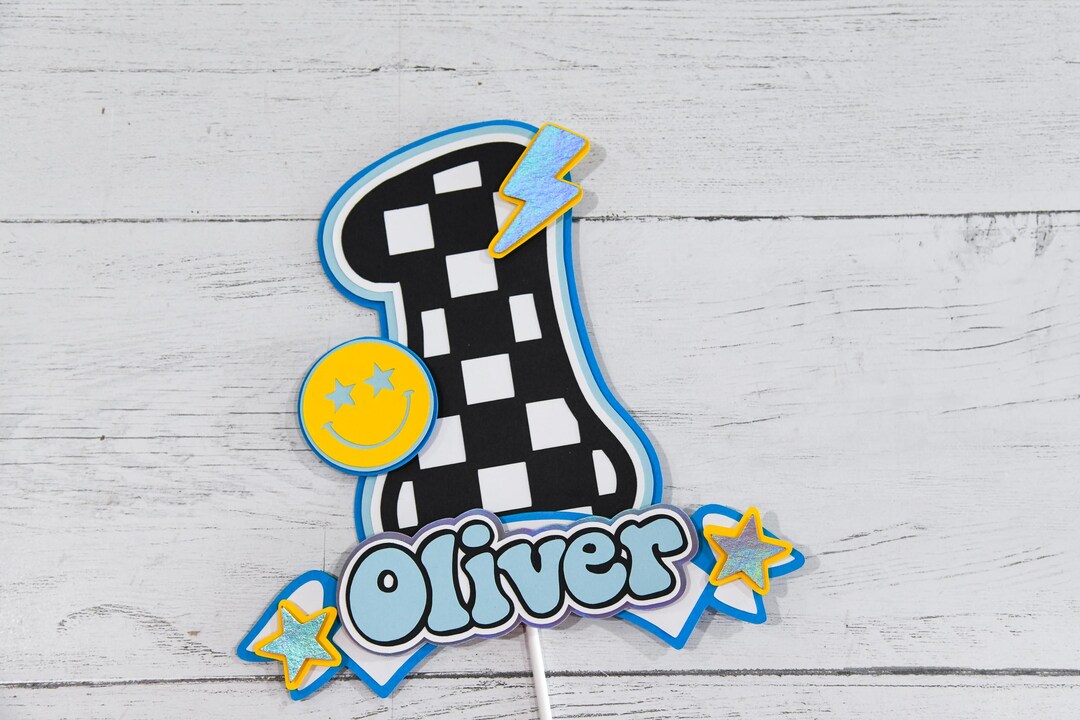 One Happy Dude Smiley Face Cake Topper | Customized With Name, Age - Etsy