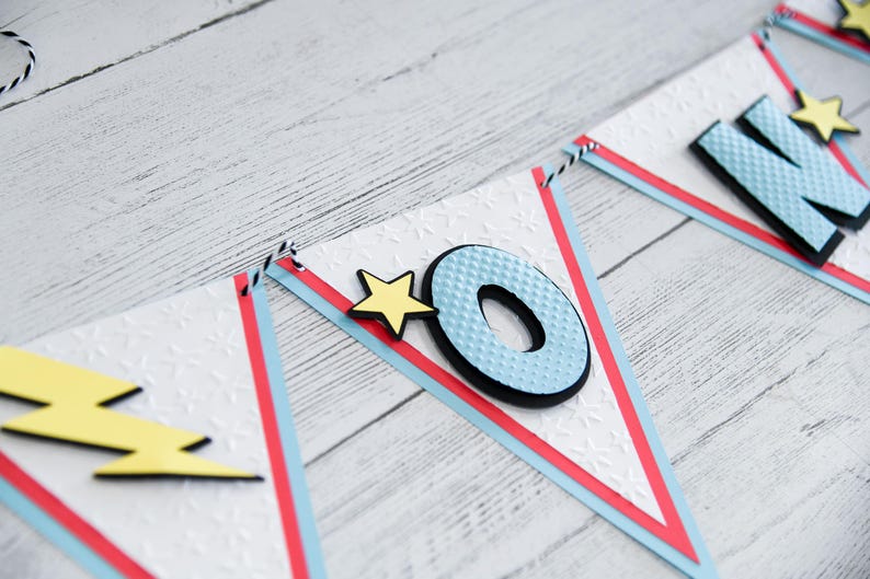 Superhero Birthday Banner - Etsy