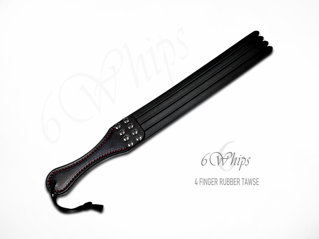 Rubber Tawse Leather Handle With 4 Pointed PVC Rubber Coated Nylon 18 ...