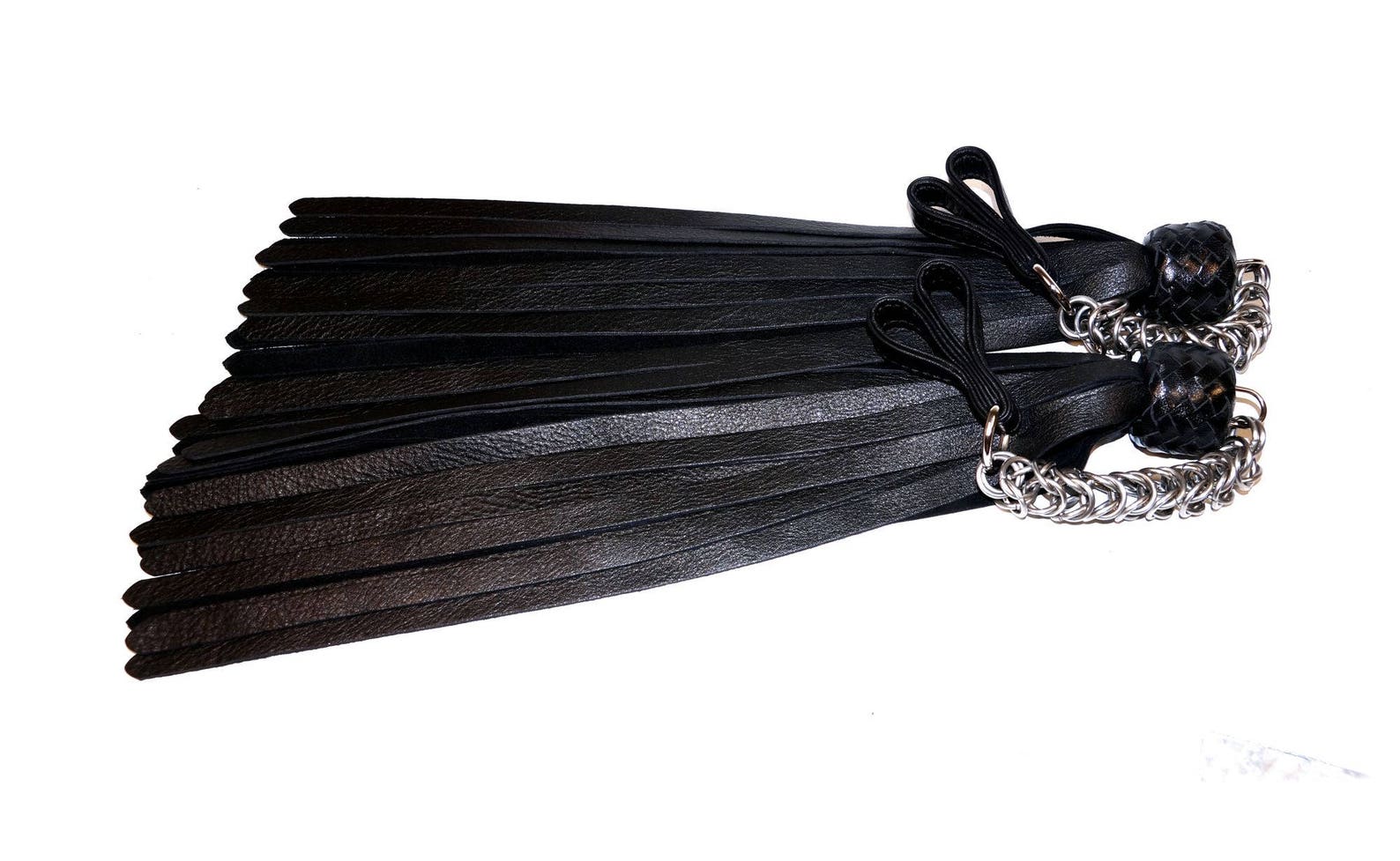 Set of Leather Poi Finger Floggers Florentine Set Black - Etsy