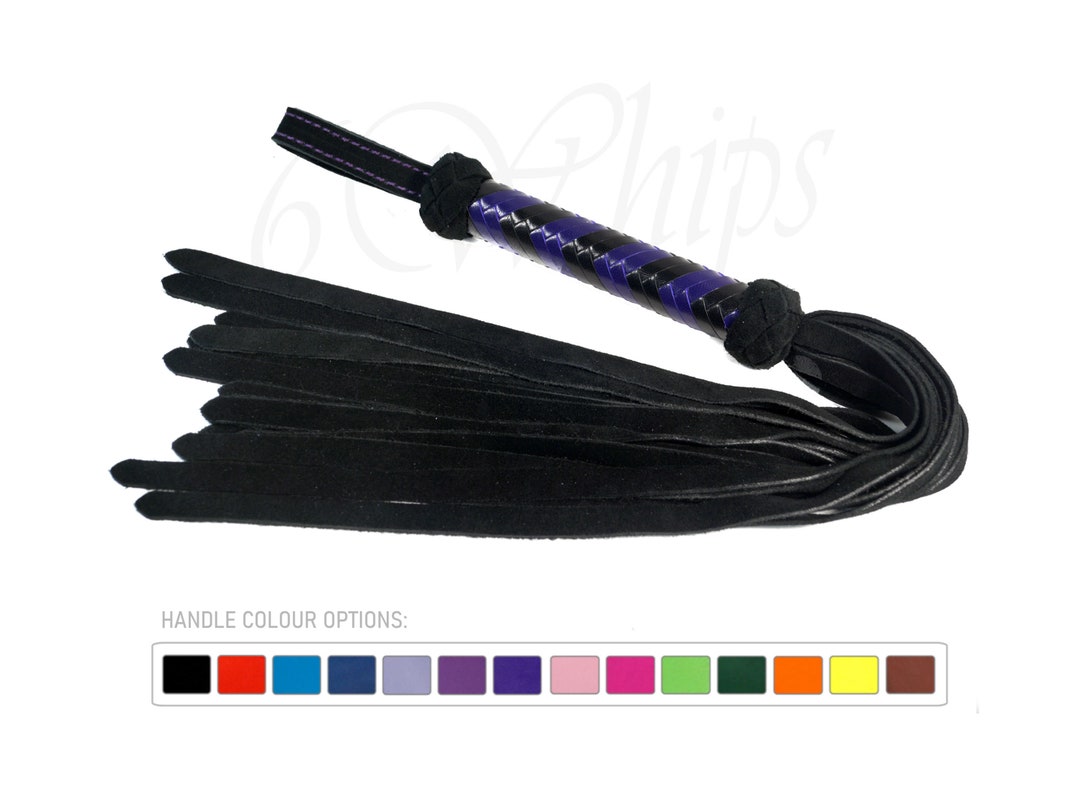 Black Suede Classic Flogger Your Choice of Handle Pattern & Colour - Etsy