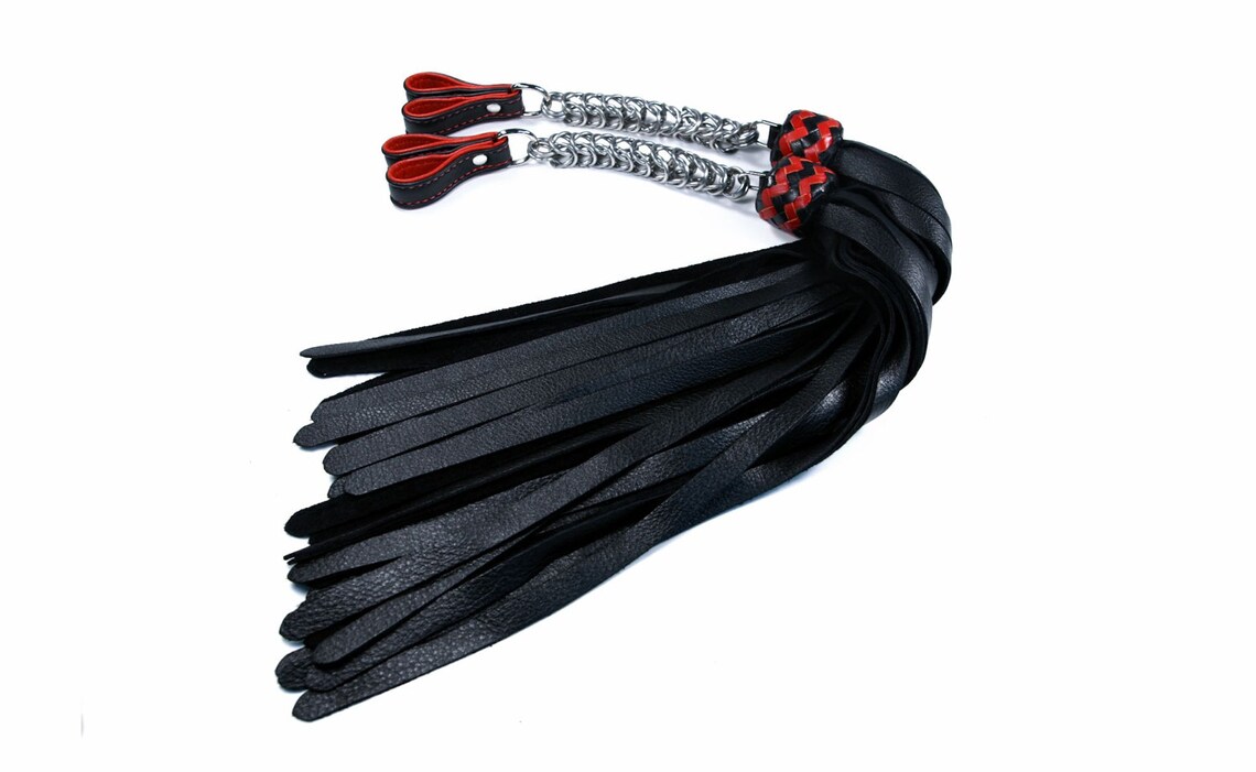 Set of Leather Poi Finger Floggers Florentine Set Black - Etsy Canada