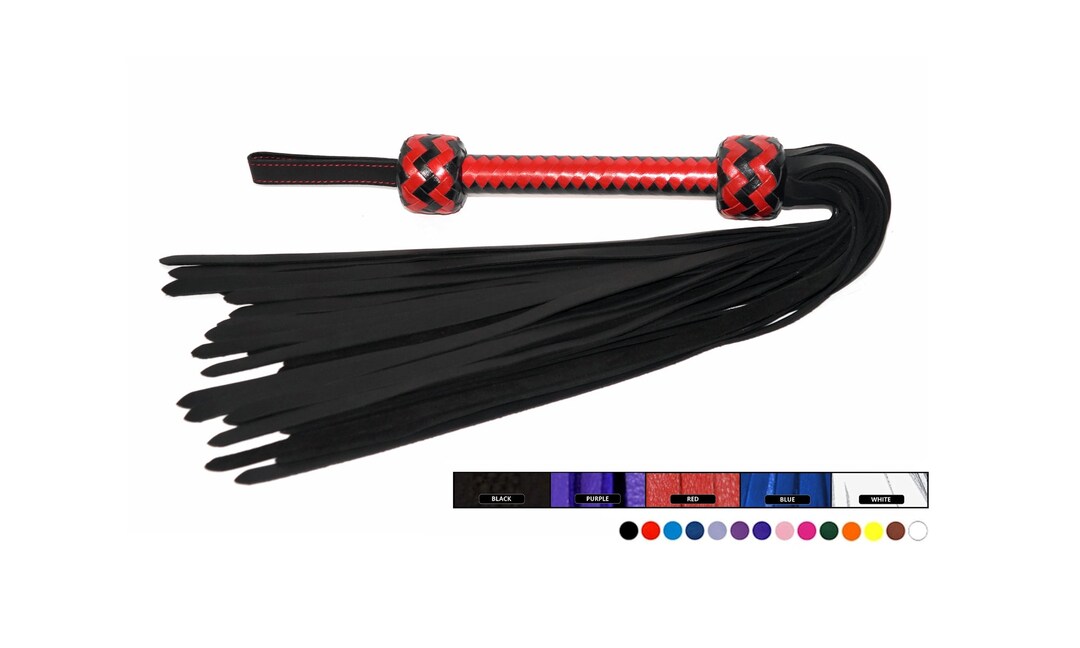 Leather Mop Flogger Choice of Coloured Tails, Handle, and Braiding ...