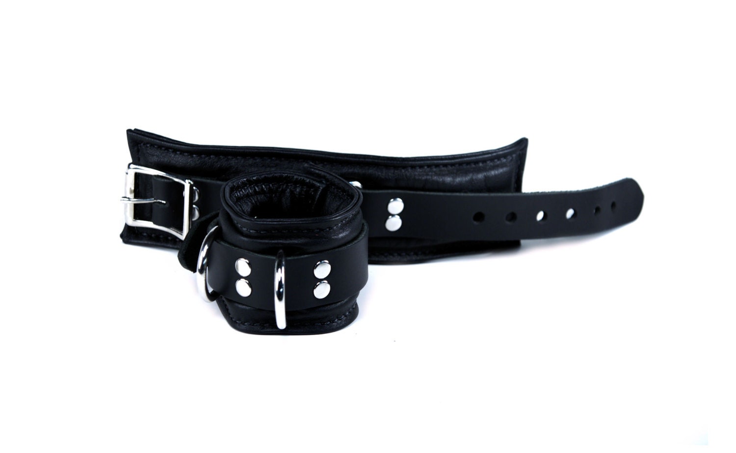 Soft Padded Cuffs / Restraints Black with Black Strap Pair | Etsy