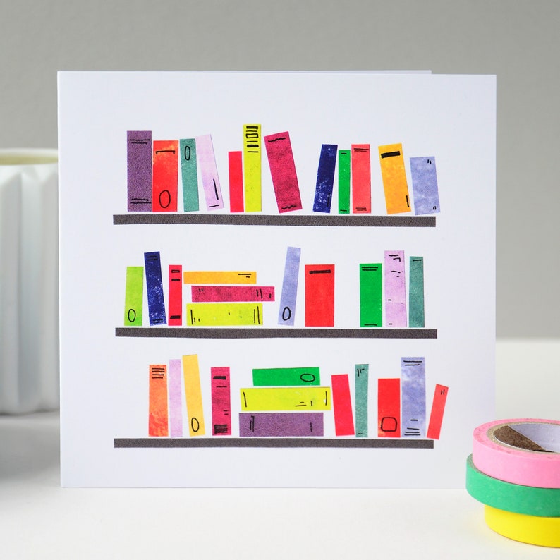 Books Birthday Card Bookworm Card Books Print Illustration - Etsy