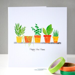 New Home Plants Card Succulent Decor Happy New Home Plants Botanical ...