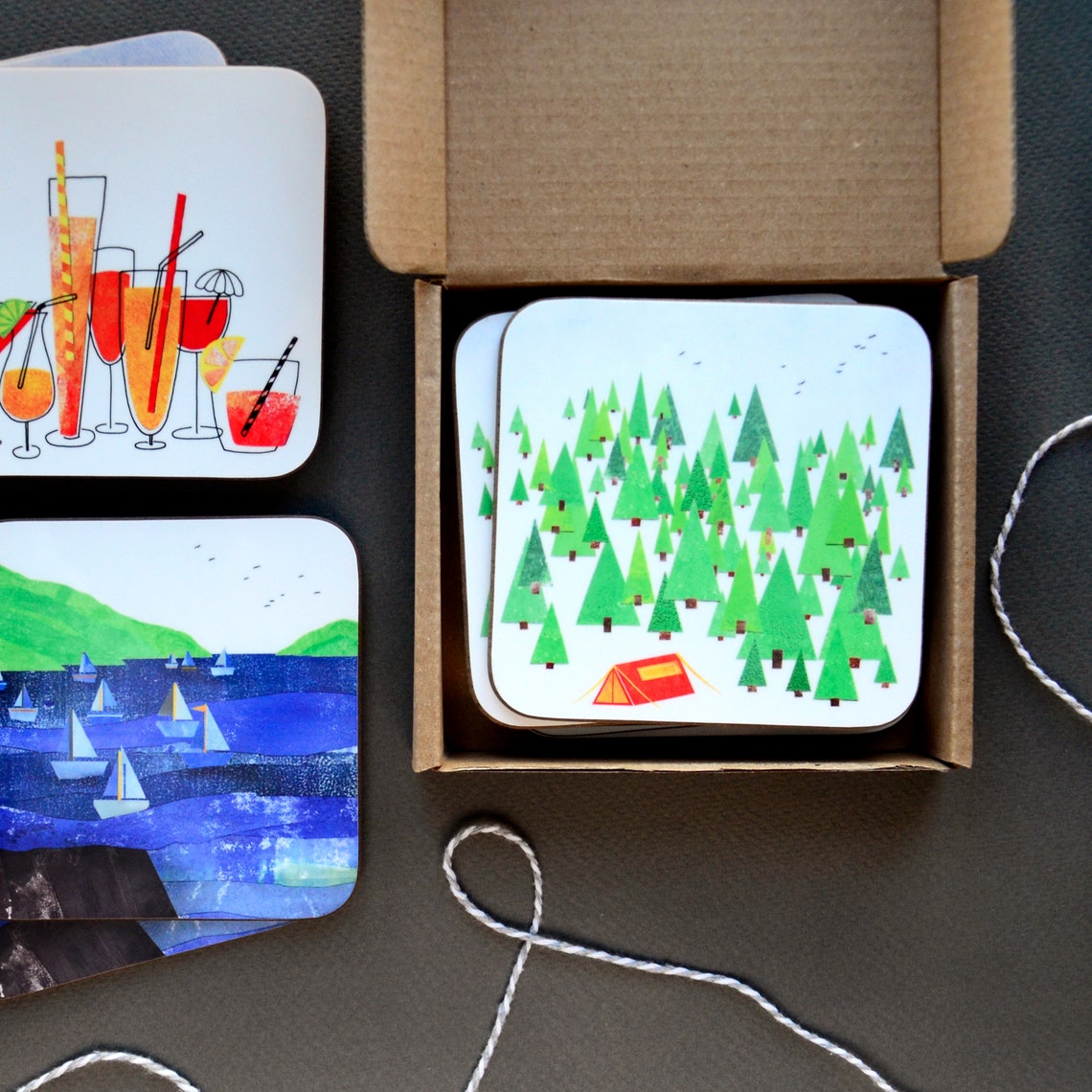 Woodland Camping Coaster Outdoors Camping Coasters Nature - Etsy Nederland