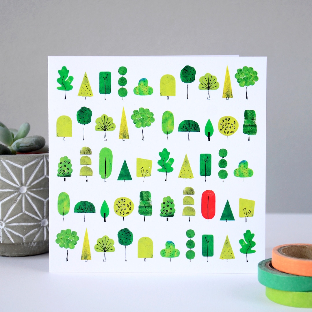 Nature Trees Card Nature Art Outdoors Card for Dad - Etsy