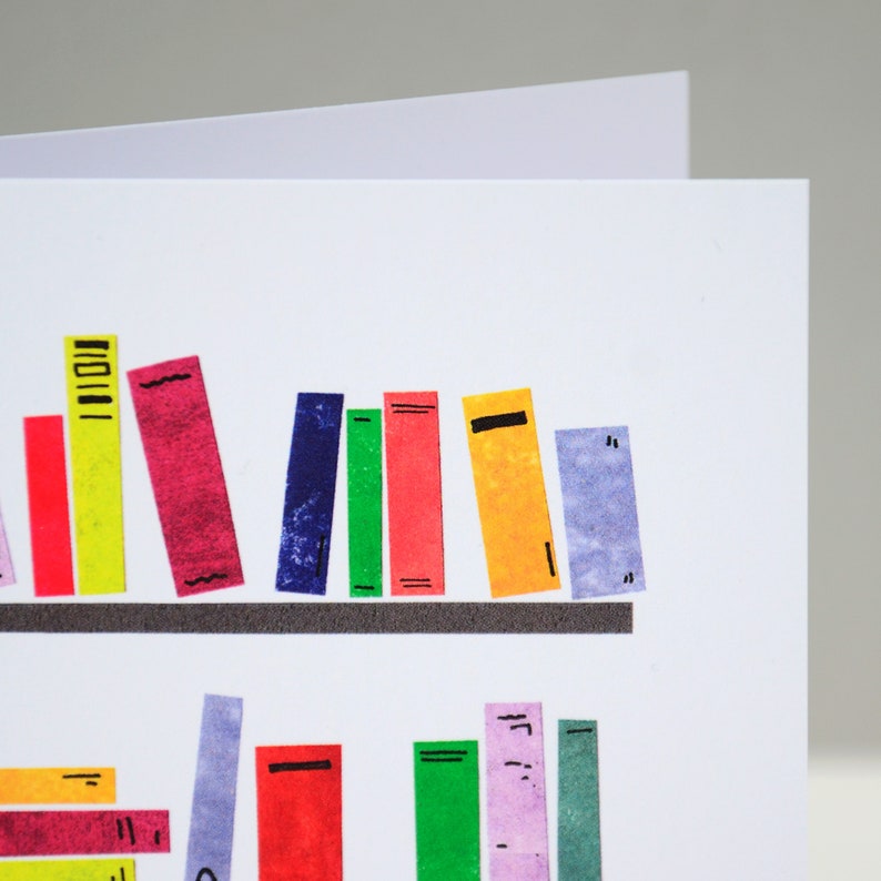 Books Birthday Card Bookworm Card Books Print Illustration - Etsy